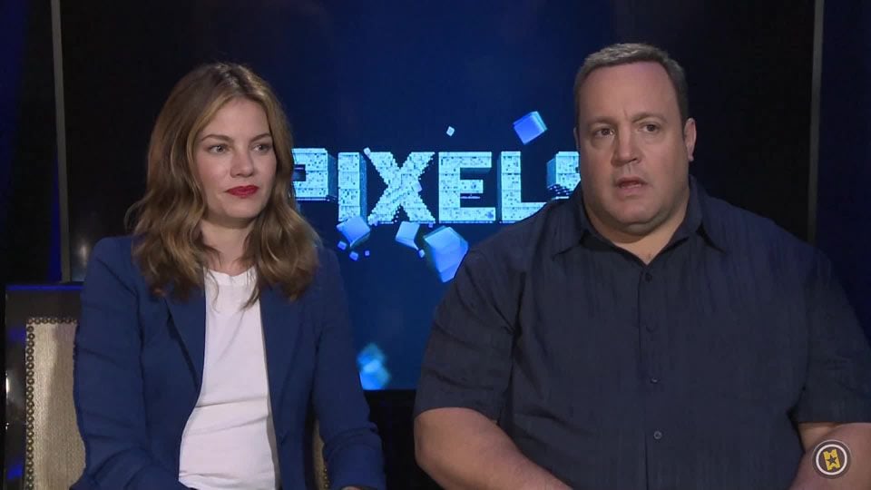 Entrevista sobre Pixels : Kevin James, Michelle Monaghan Interview ...